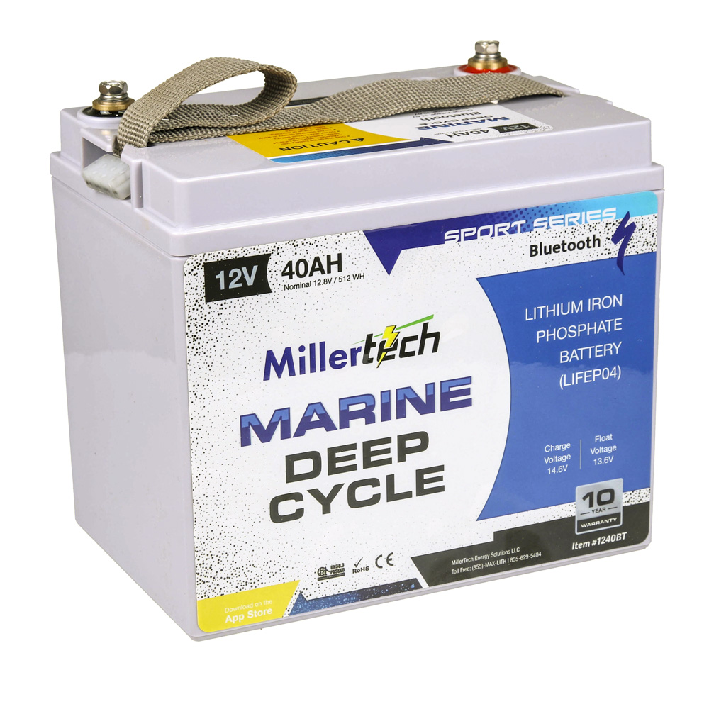12V 40AH Sport Series Lithium Battery w/ Bluetooth (1240-BT) - Millertech